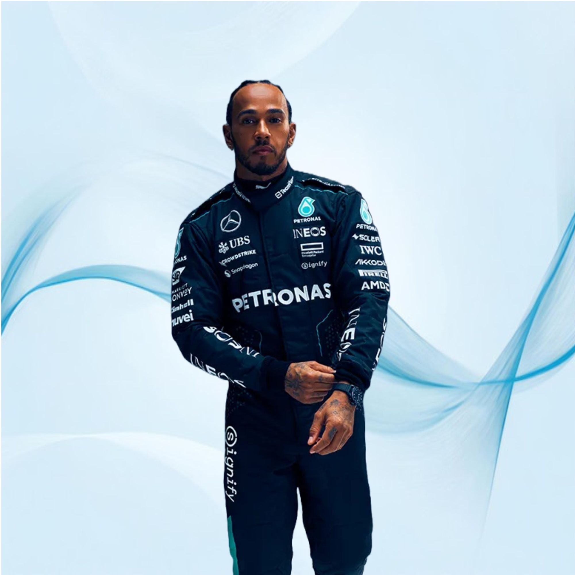 Lewis Hamilton 2024 NEW Mercedes AMG F1 Racing Suit – Beat Racewears