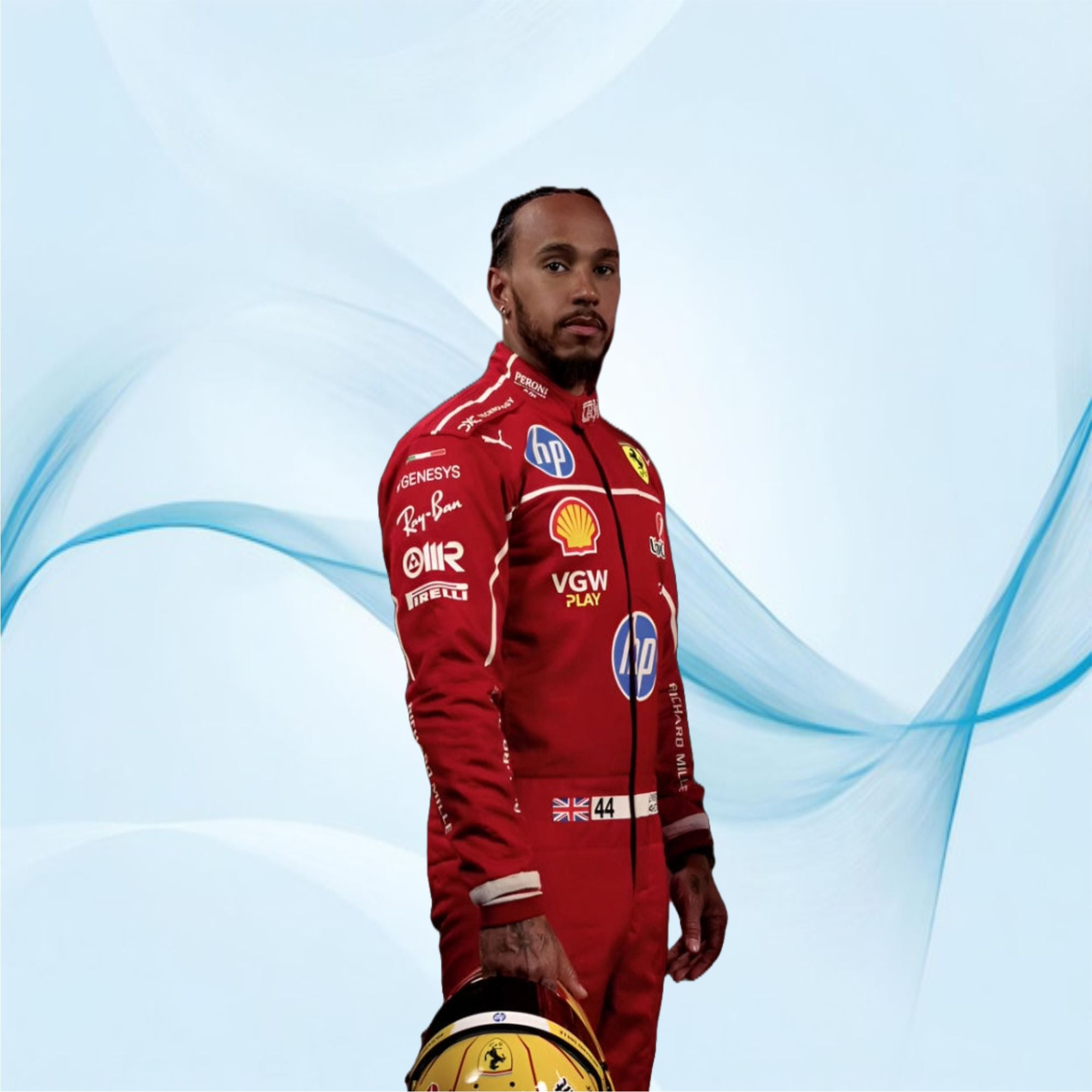 Lewis Hamilton 2025 Scuderia Ferrari HP Race Suit – Beat Racewears