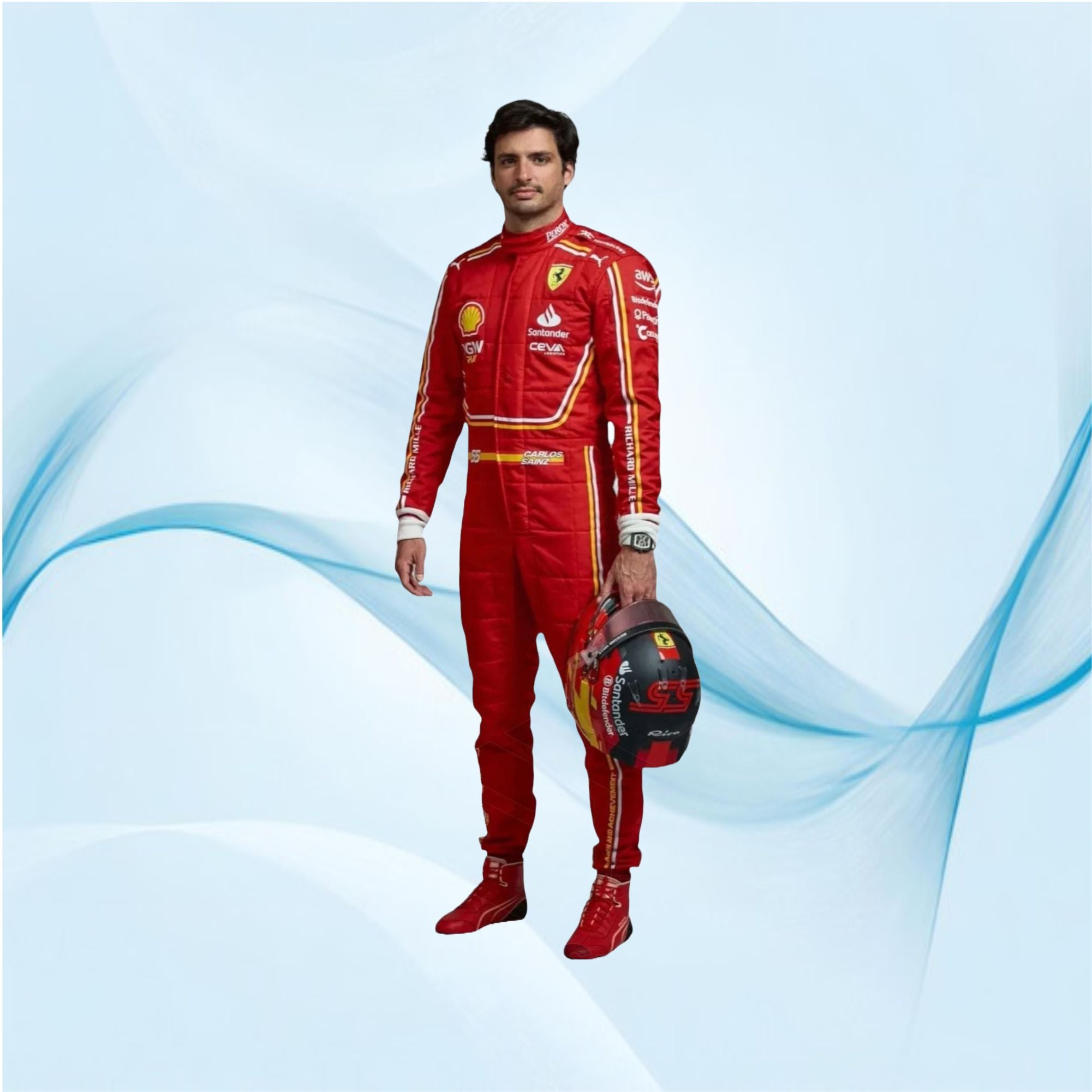 Carlos 2024 New Model Ferrari Racing Suit – Beat Racewears