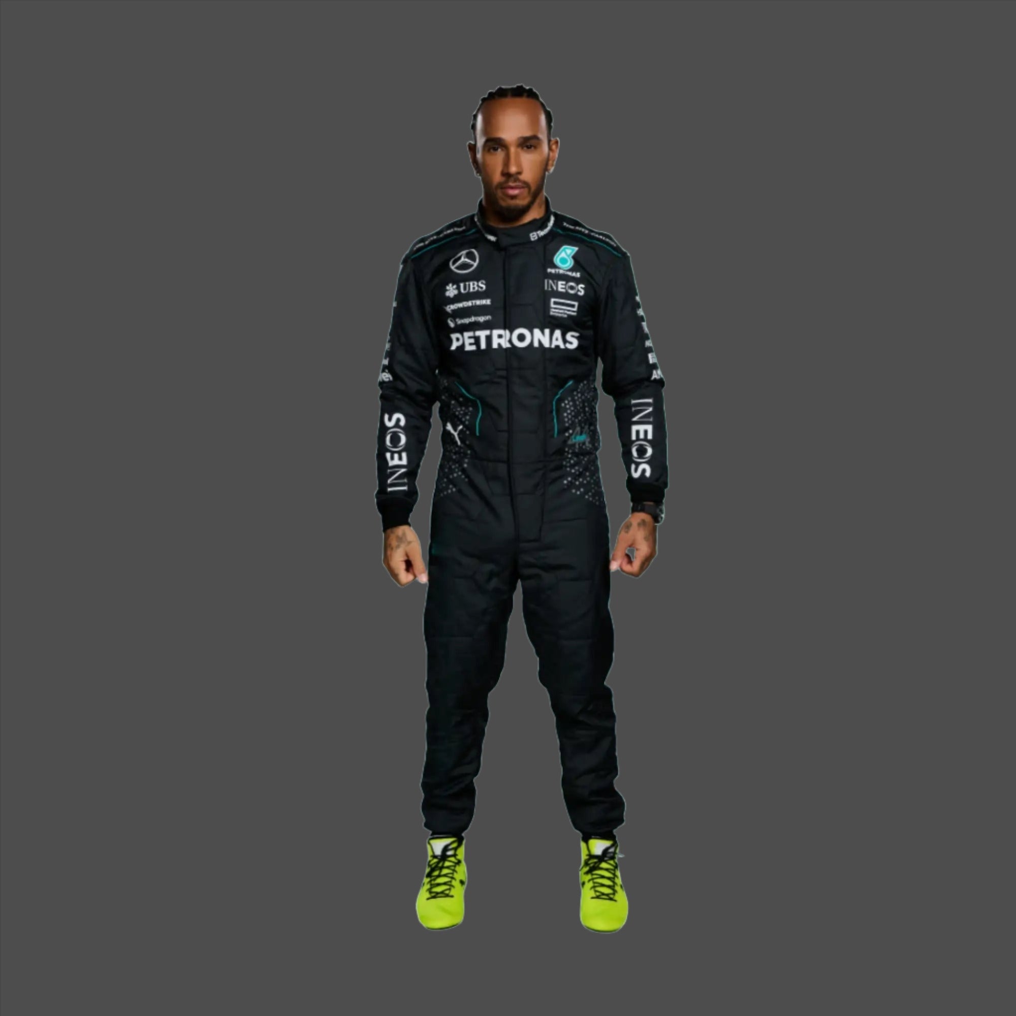 Lewis Hamilton 2024 Mercedes AMG F1 Replica Racing Suit – Beat Racewears